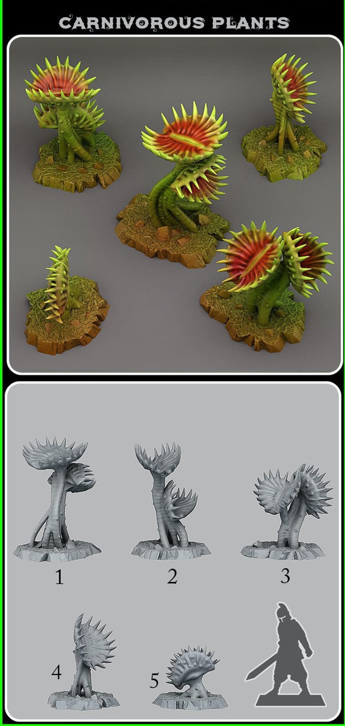 Carnivorous Plants Print your Monster Terrain DND AU | Etsy