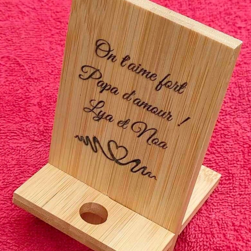 Bamboo Cell Phone Holder - Etsy