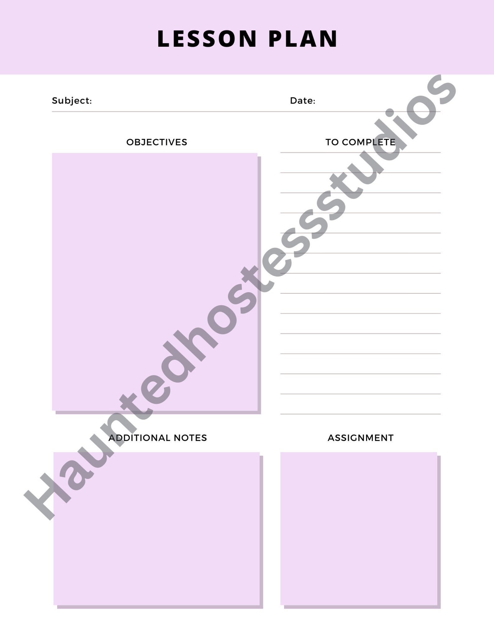 Pink Teacher Lesson Planner Page - Printable Digital Download for ...