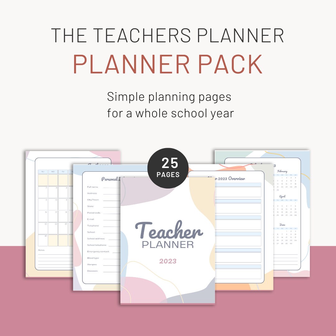 Pastel Teacher Lesson Planner - Printable Digital Download for Vibrant ...