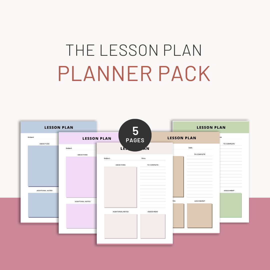 Teacher Lesson Planner Pack - Printable Digital Download for Organized ...