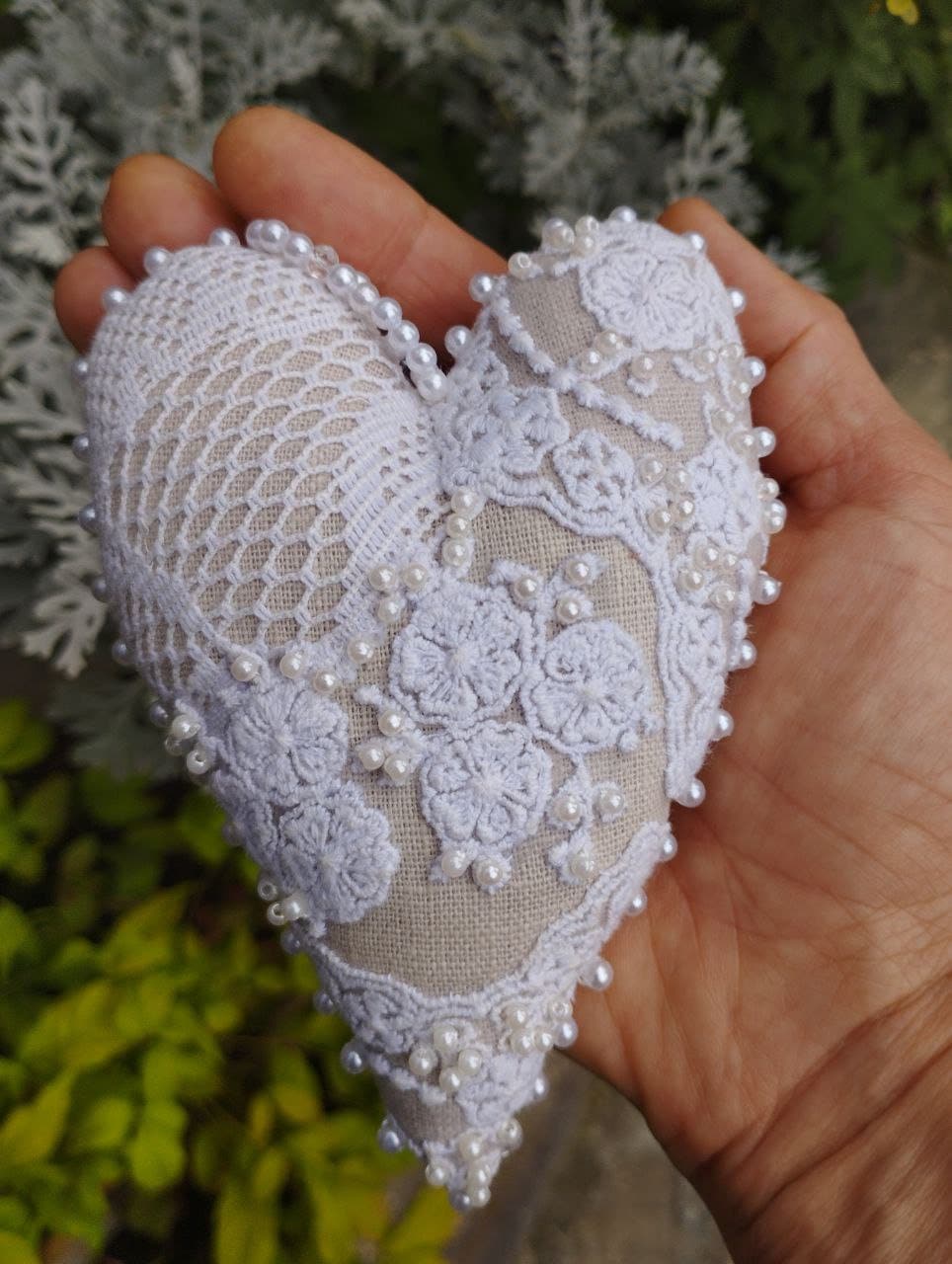 Fabric Heart, Heart Decor, Handmade Heart Pendant, Vintage Heart - Etsy