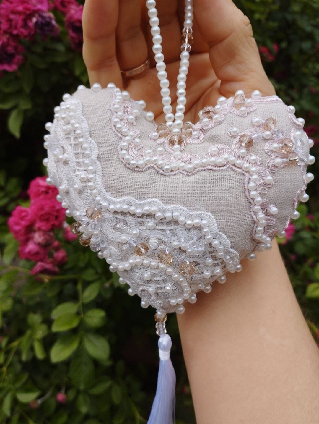 Heart Made of Fabric, Heart Handmade, Heart Pendant on the Door, Heart ...