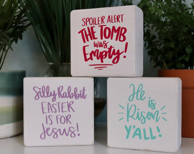 Mini Easter Signs, Tier Tray Easter, Wood Block Signs, Silly Rabbit ...