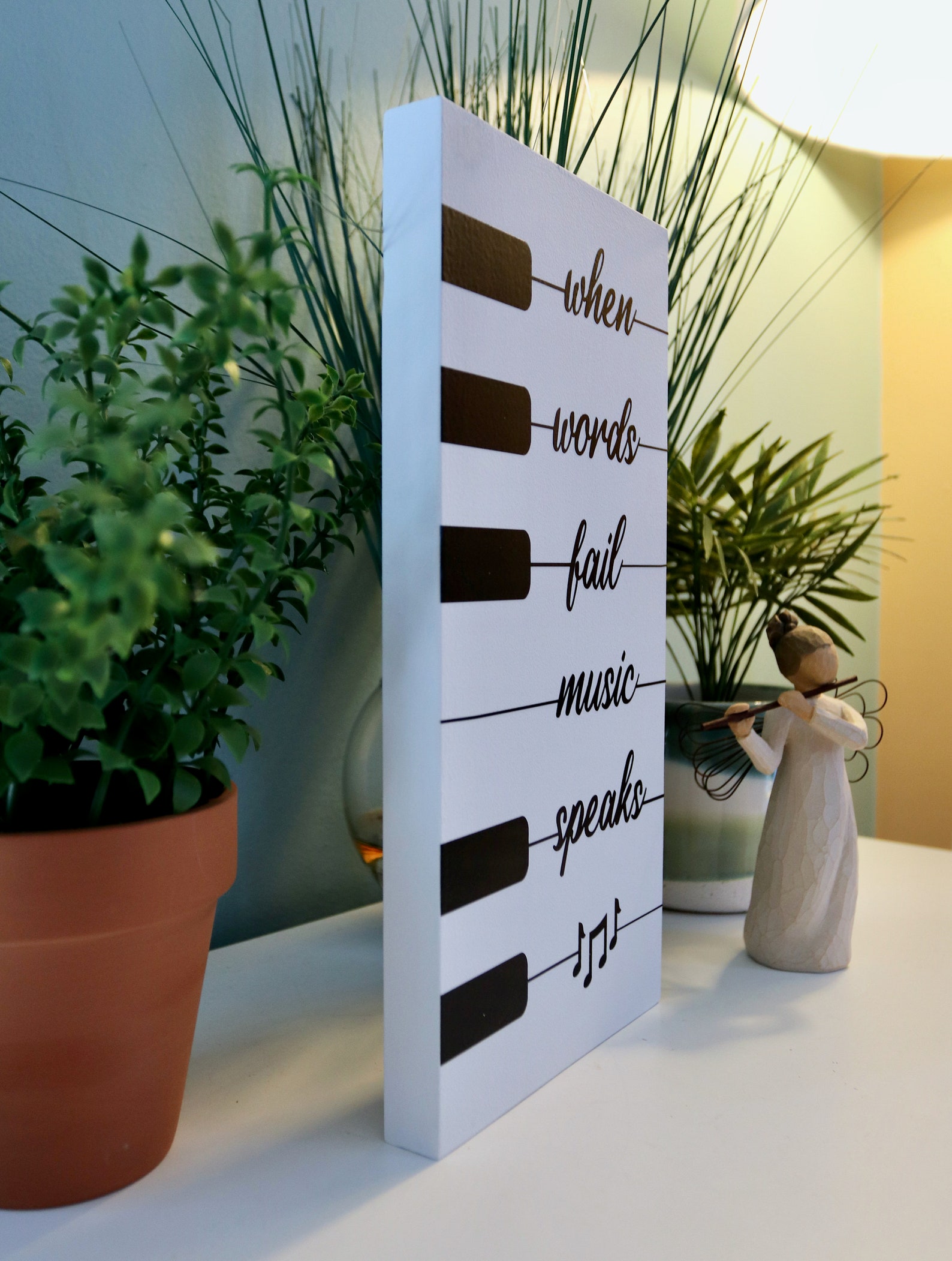 Piano Art Unframed Music Sign When Words Fail Music Speaks - Etsy