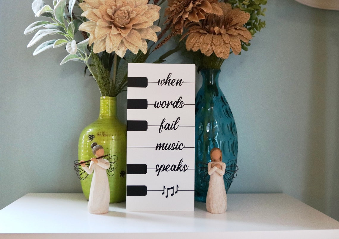 Piano Art Unframed Music Sign When Words Fail Music Speaks - Etsy