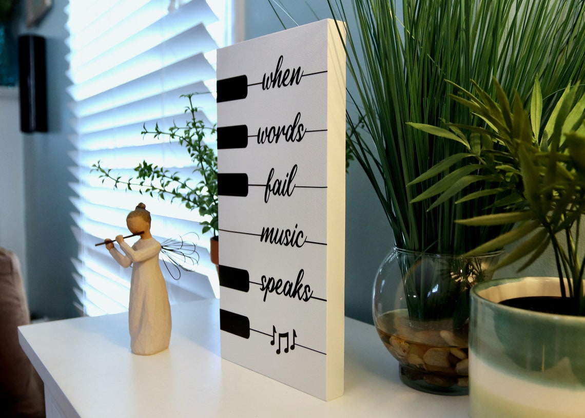 Piano Art Unframed Music Sign When Words Fail Music Speaks - Etsy