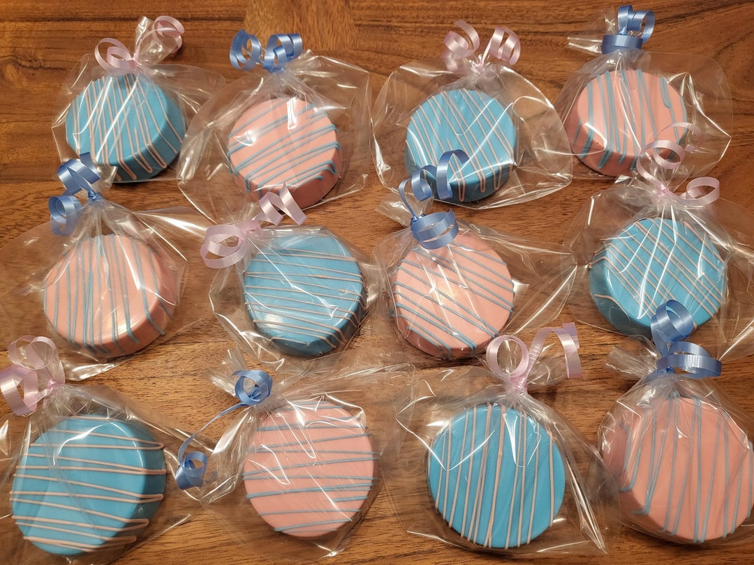 Gender Reveal Chocolate Covered Oreos: Baby Shower Favors, Pink & Blue ...