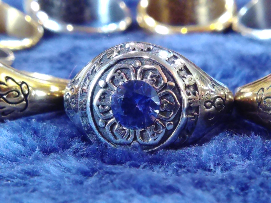 Buddhist Mantra Meditation Ring, Stainless Steel, Gold or Silver Plated ...