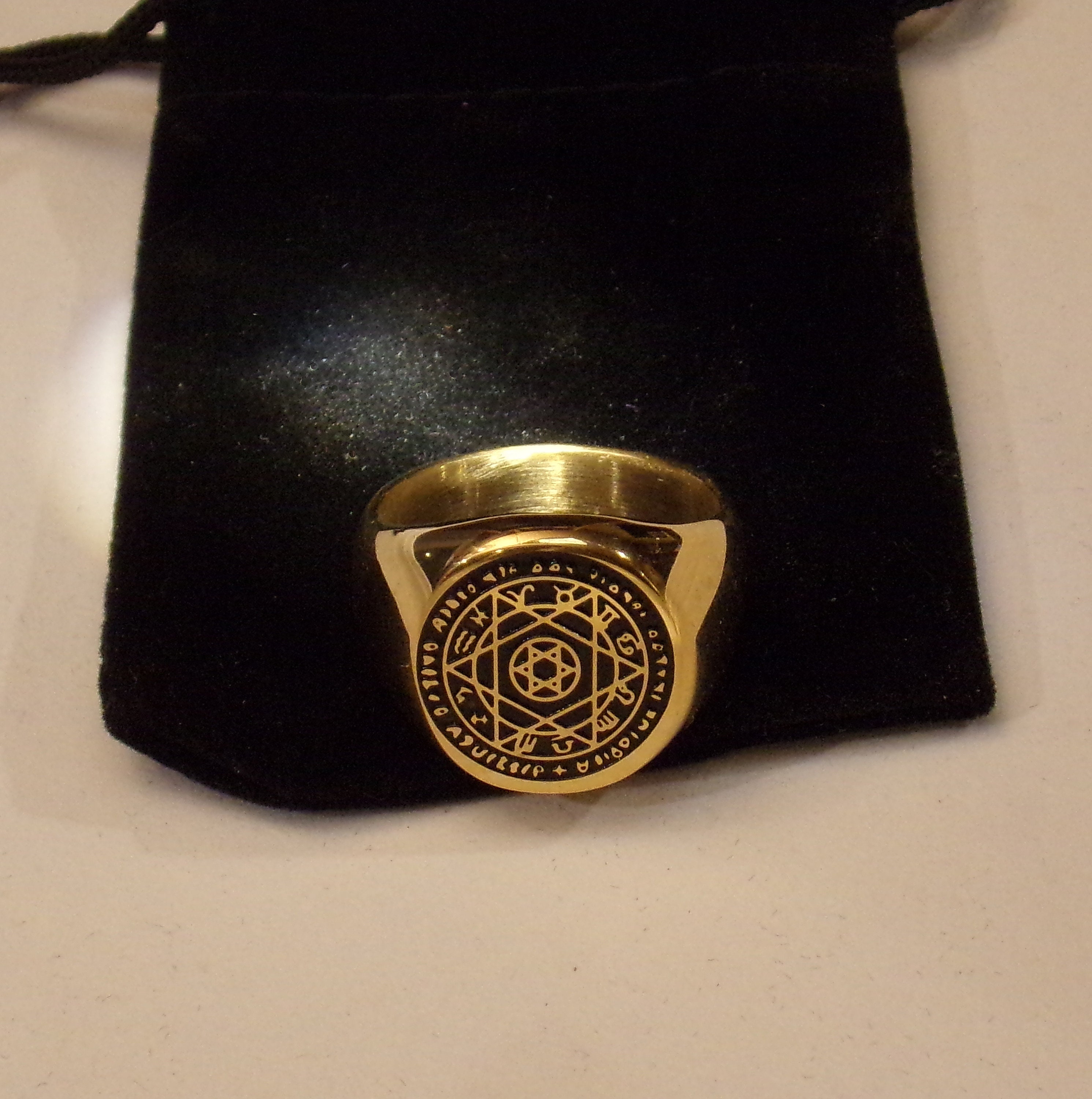 Seal of Solomon Ring Stainless Steel Gold Plated 6.5mm Lab | Etsy