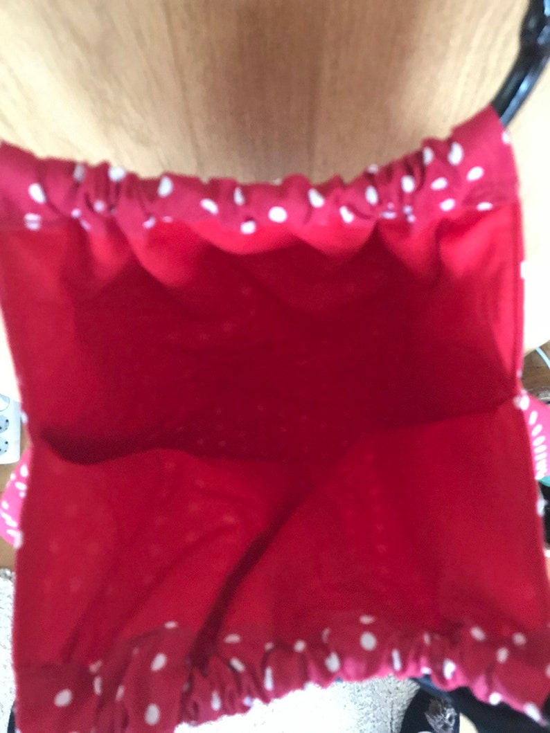 Rockabilly Tote Bag From the 50s Red With White Dots and Black Bow Made ...