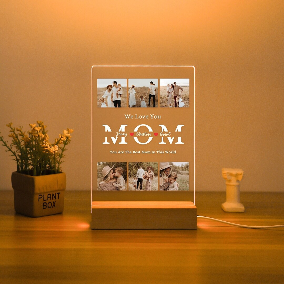 Personalized Photo Night Light for Mom, Mum Gift From Daughter, Mothers ...