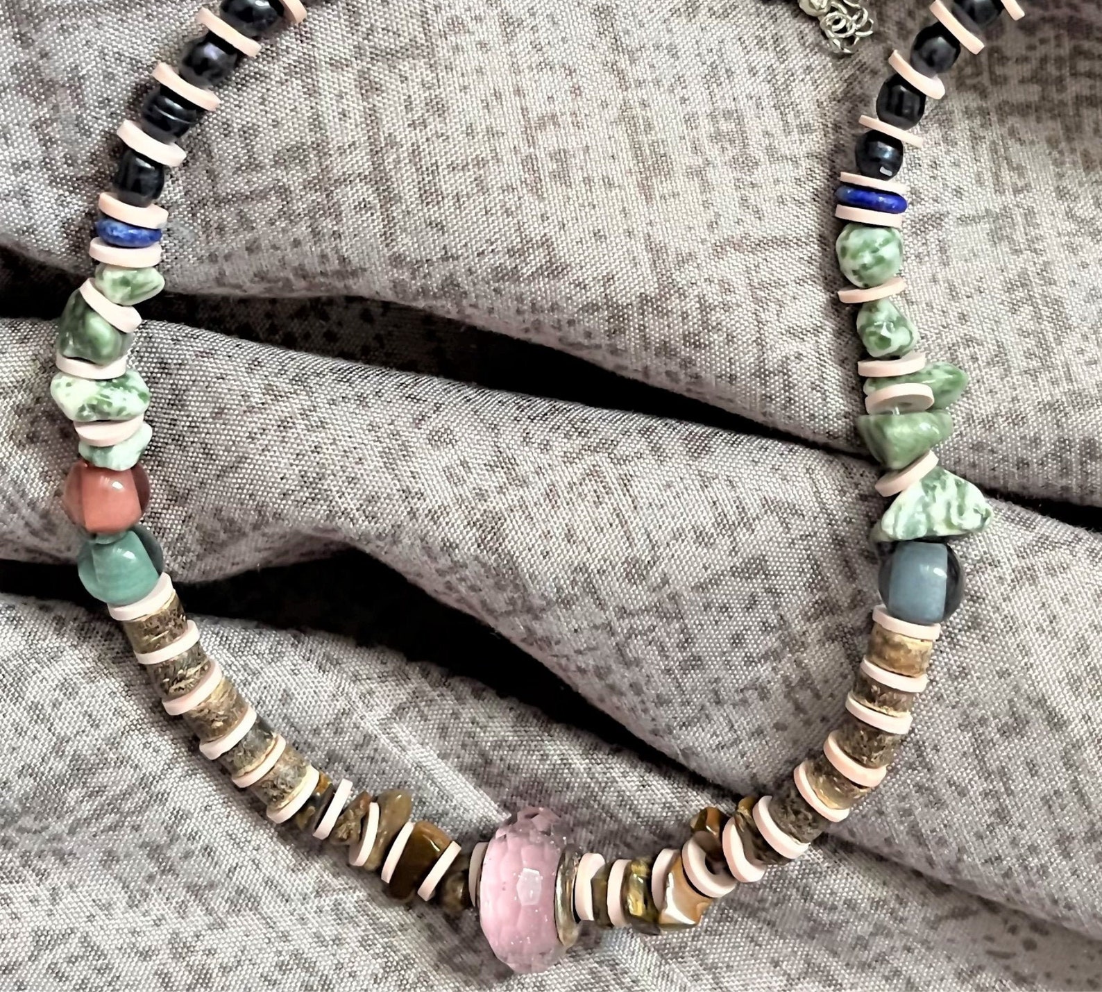 Colorful Necklace With Pink Pendant Murano Glass Black | Etsy