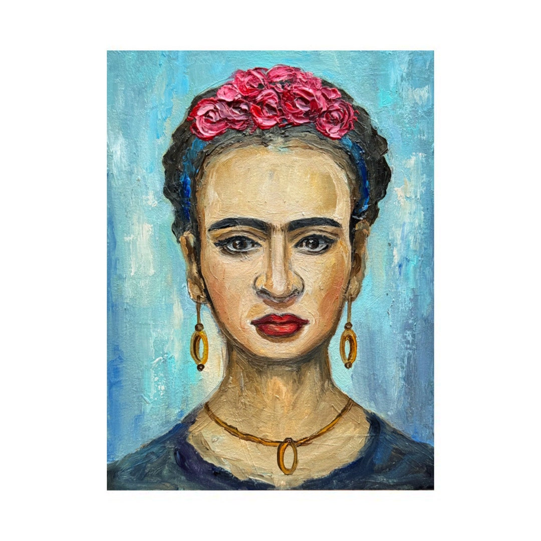 Frida Kahlo Painting Original Art Woman Portrait Art Frida Face Wall ...