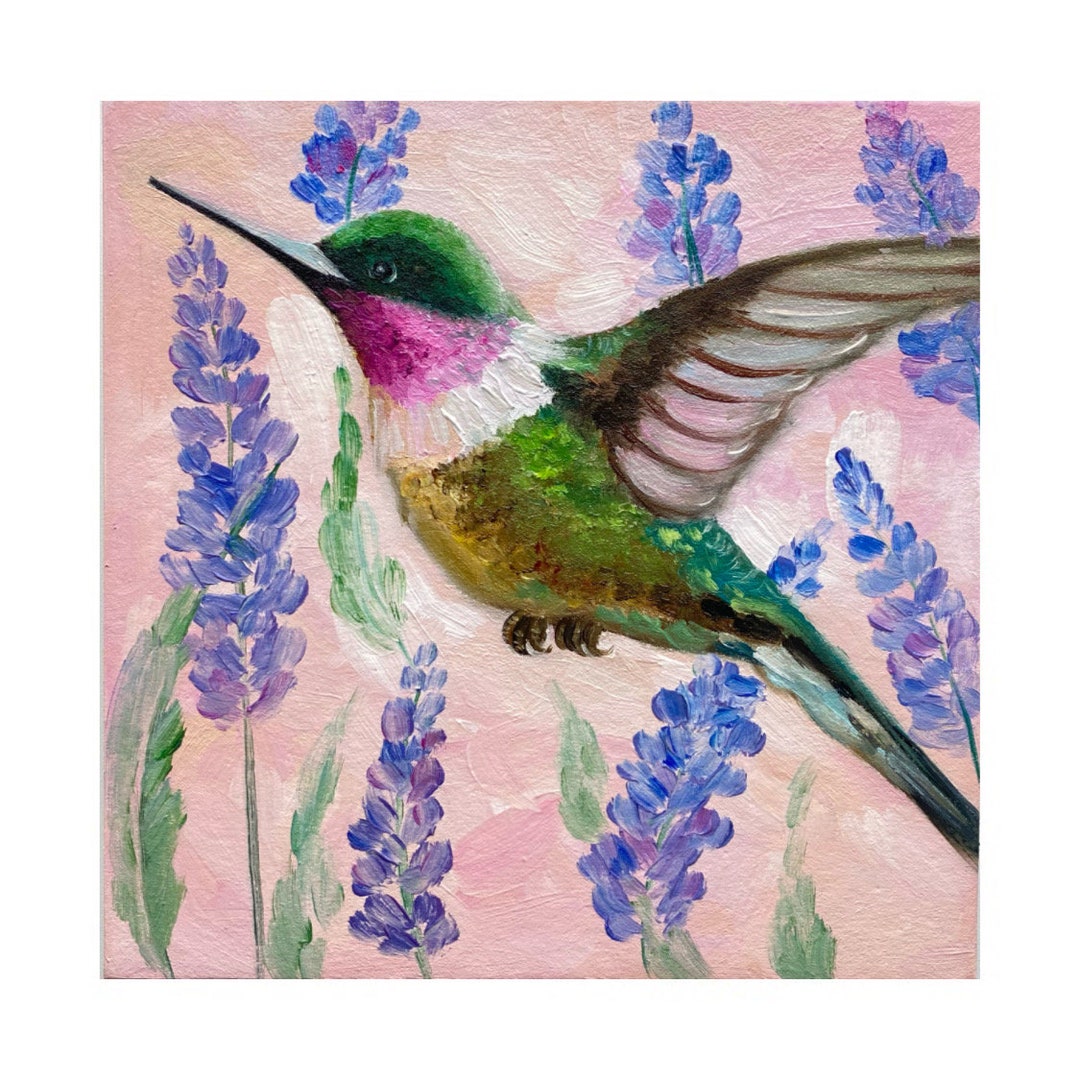 Hummingbird Painting Bird Original Art Hummingbird Wall Art Bird ...