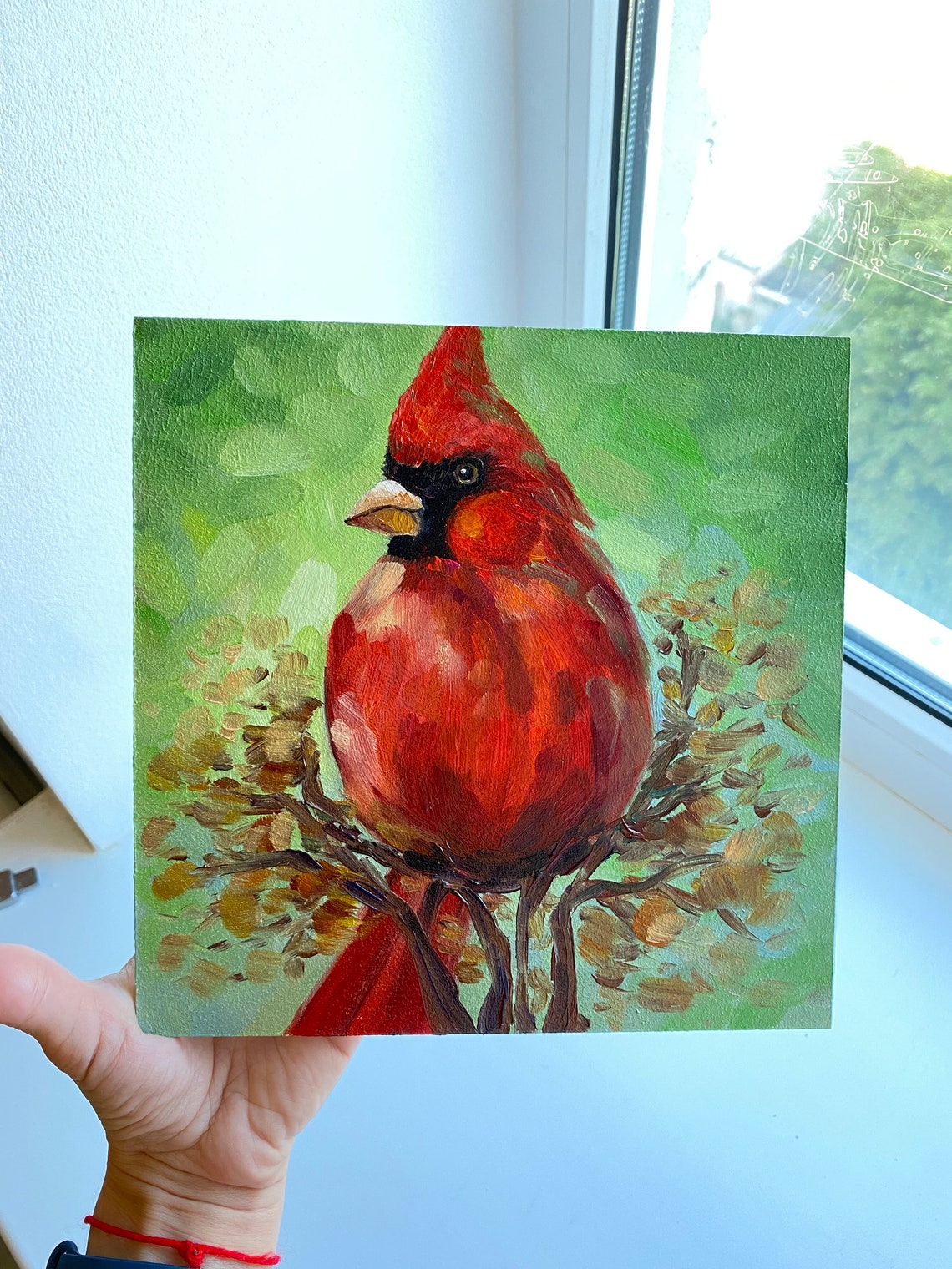 Cardinal Painting Red Bird Original Art Red Cardinal Wall Art - Etsy