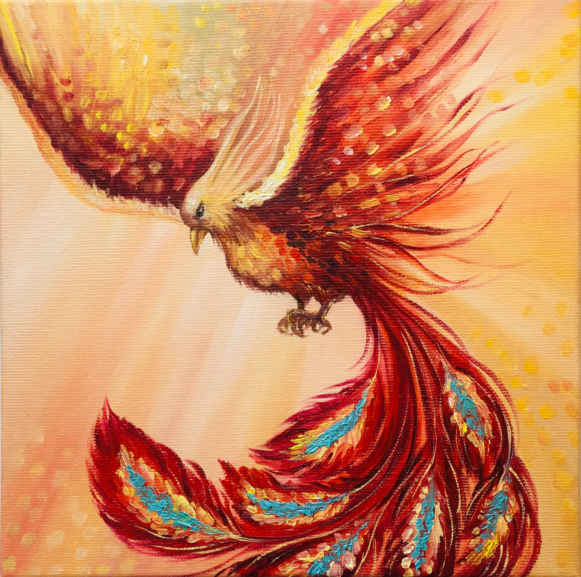Phoenix Painting Phoenix Bird Original Art Fiery Bird Oil | Etsy