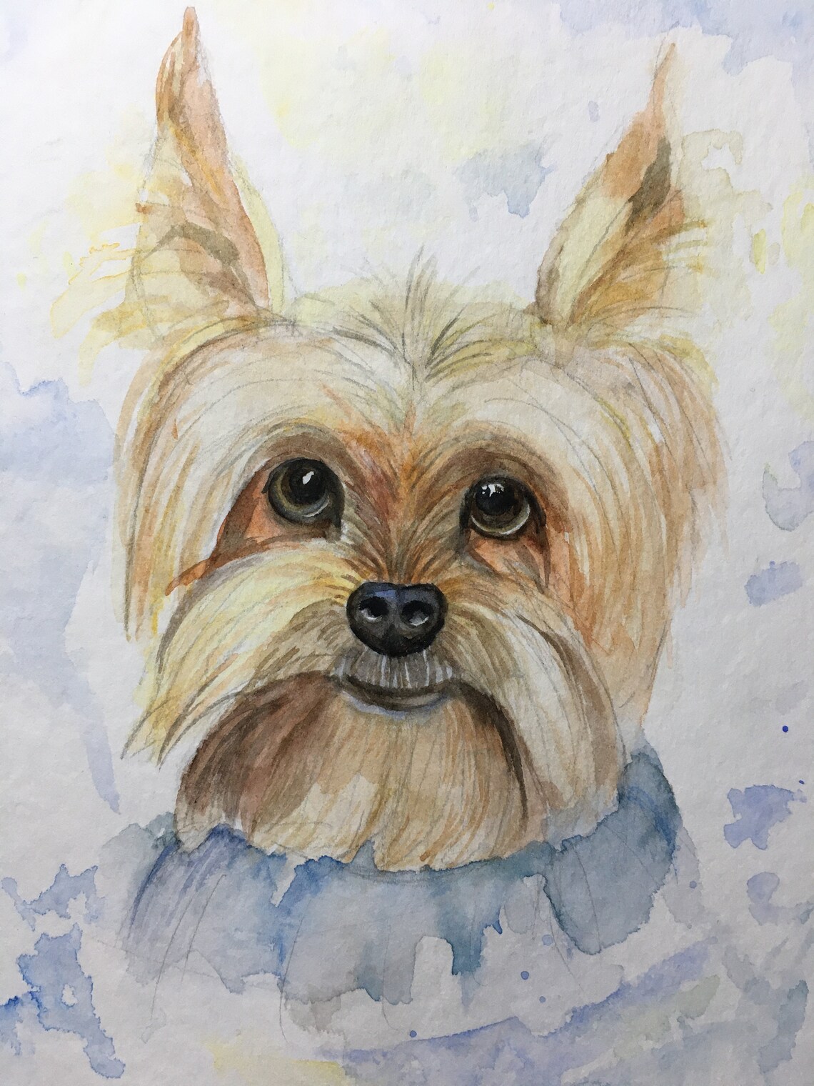 Yorkshire Terrier painting Dog original watercolor Art Yorkie | Etsy