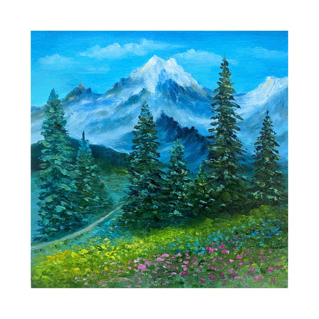Mount Rainier Painting Original Art Washington National Park Painting ...