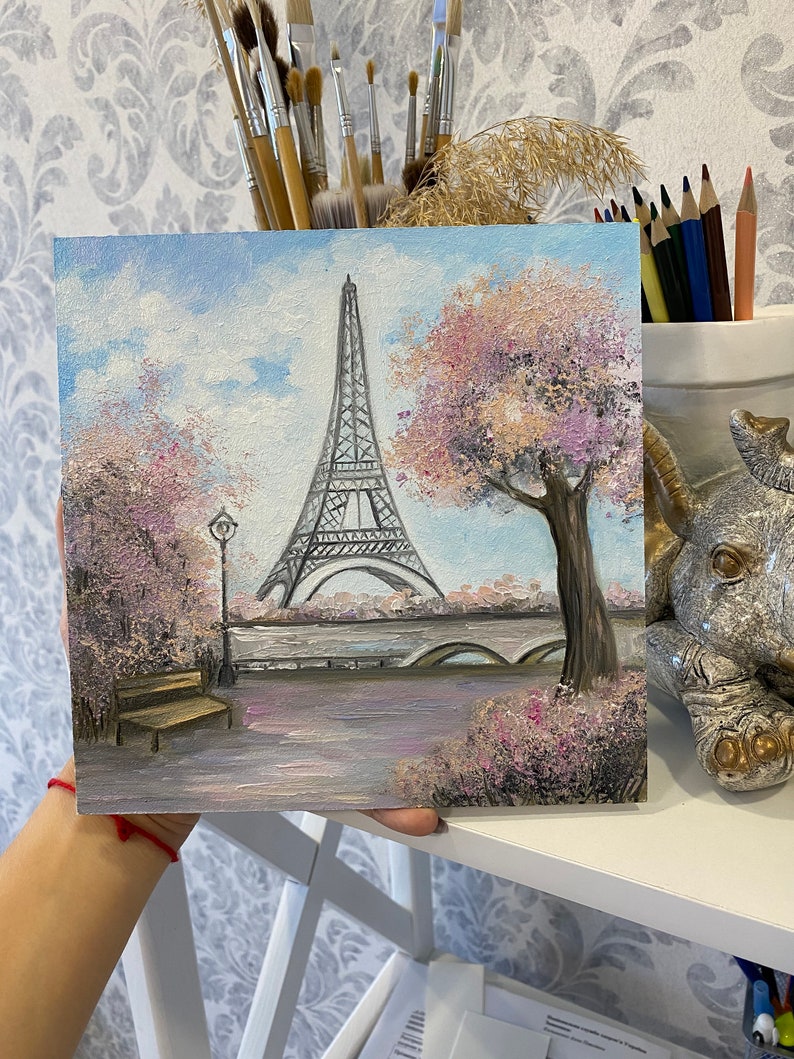 Paris Painting Original Eiffel Tower Oil Painting Impasto - Etsy Canada