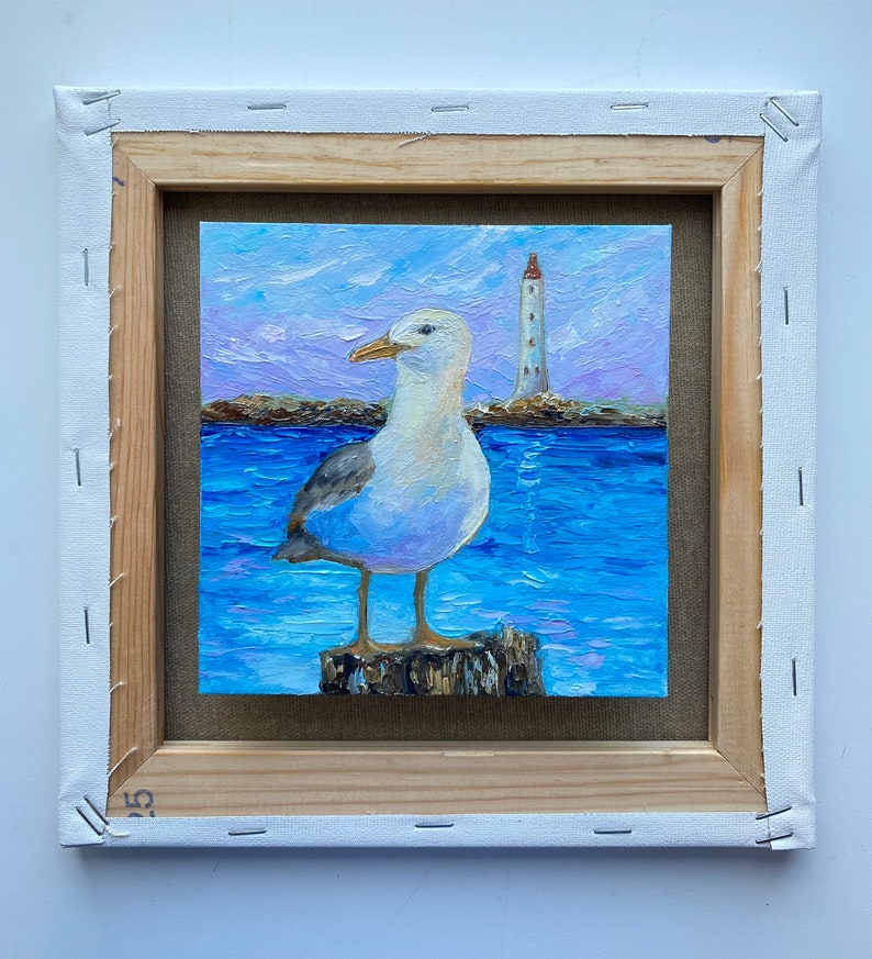 Seagull Painting Bird Original Art Seagull Wall Art Seascape - Etsy