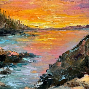 Acadia National Park Painting Acadia Original Art Maine Landscape Wall ...