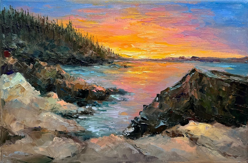 Acadia National Park Painting Acadia Original Art Maine Landscape Wall ...