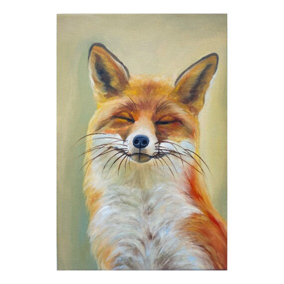 wholesale outlet Fox Painting Original Art Sleeping Fox oil painting on ...