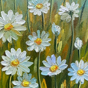 Daisy Painting Flower Original Art Daisy Wall Art Original Meadow ...