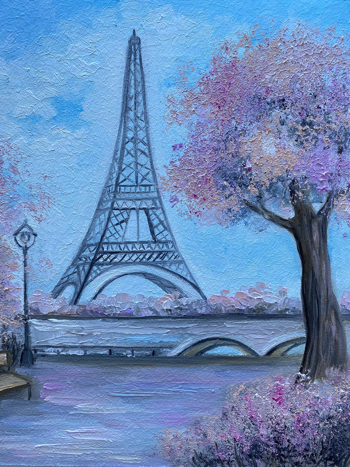 Paris Painting Original Eiffel Tower Oil Painting Impasto - Etsy Canada