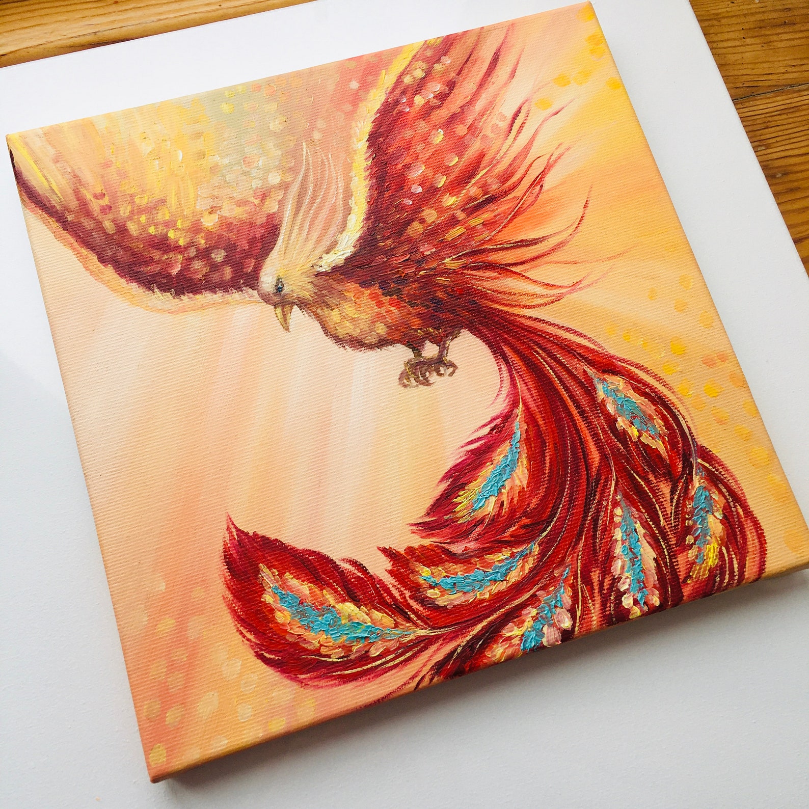 Phoenix Painting Phoenix Bird Original Art Fiery Bird Oil | Etsy