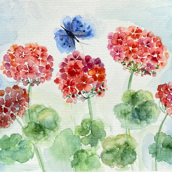 Geranium Painting - Etsy