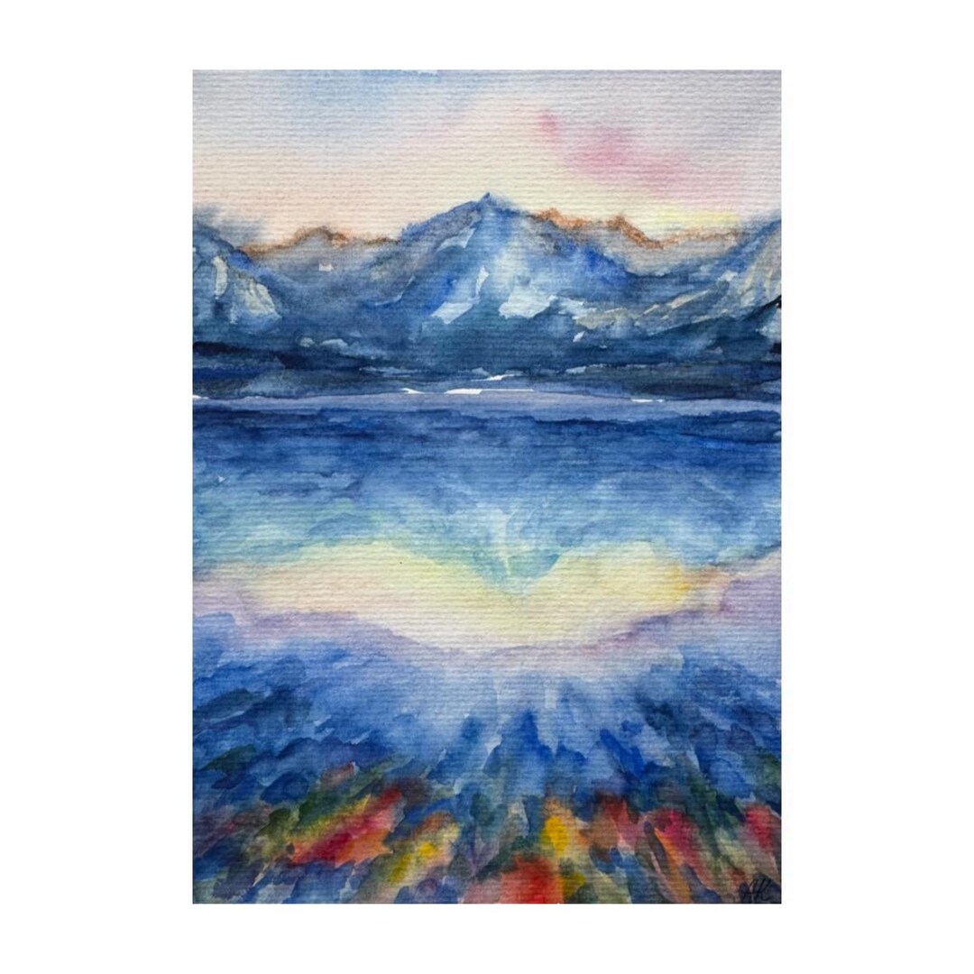 Lake Mcdonald Watercolor Painting: Glacier National Park Art, Montana ...