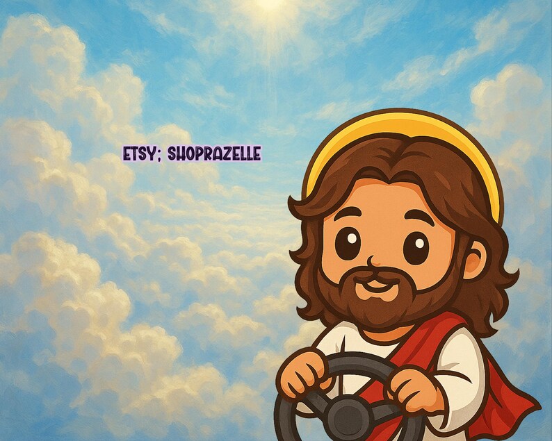 Jesus Take the Wheel Emote | Cute Christian Twitch Emote PNG | Funny ...