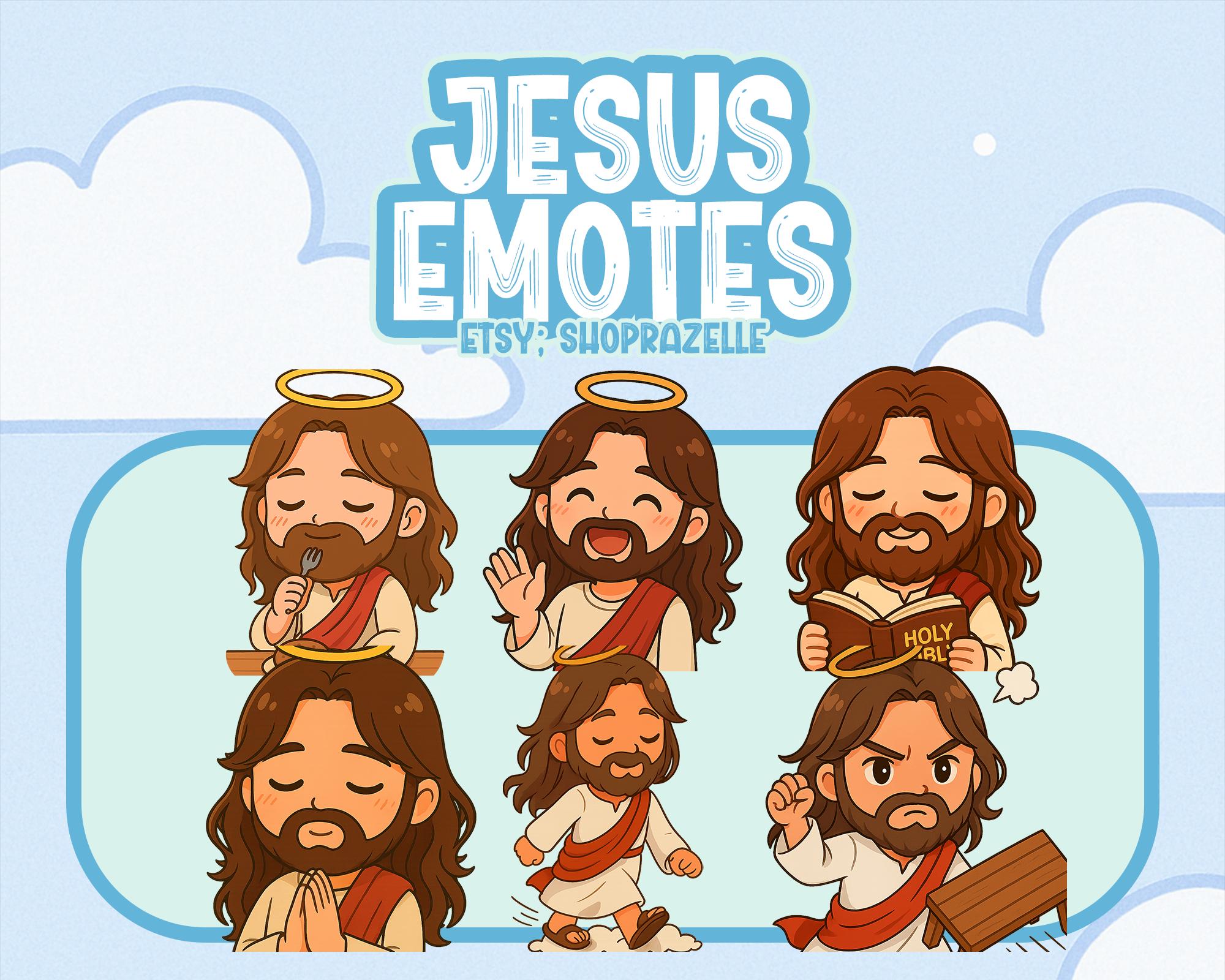 Jesus Christ Twitch Emotes | Cute Chibi Christian Emote Pack | Discord ...