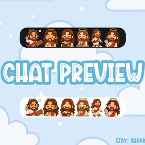 Jesus Christ Twitch Emotes | Cute Chibi Christian Emote Pack | Discord ...