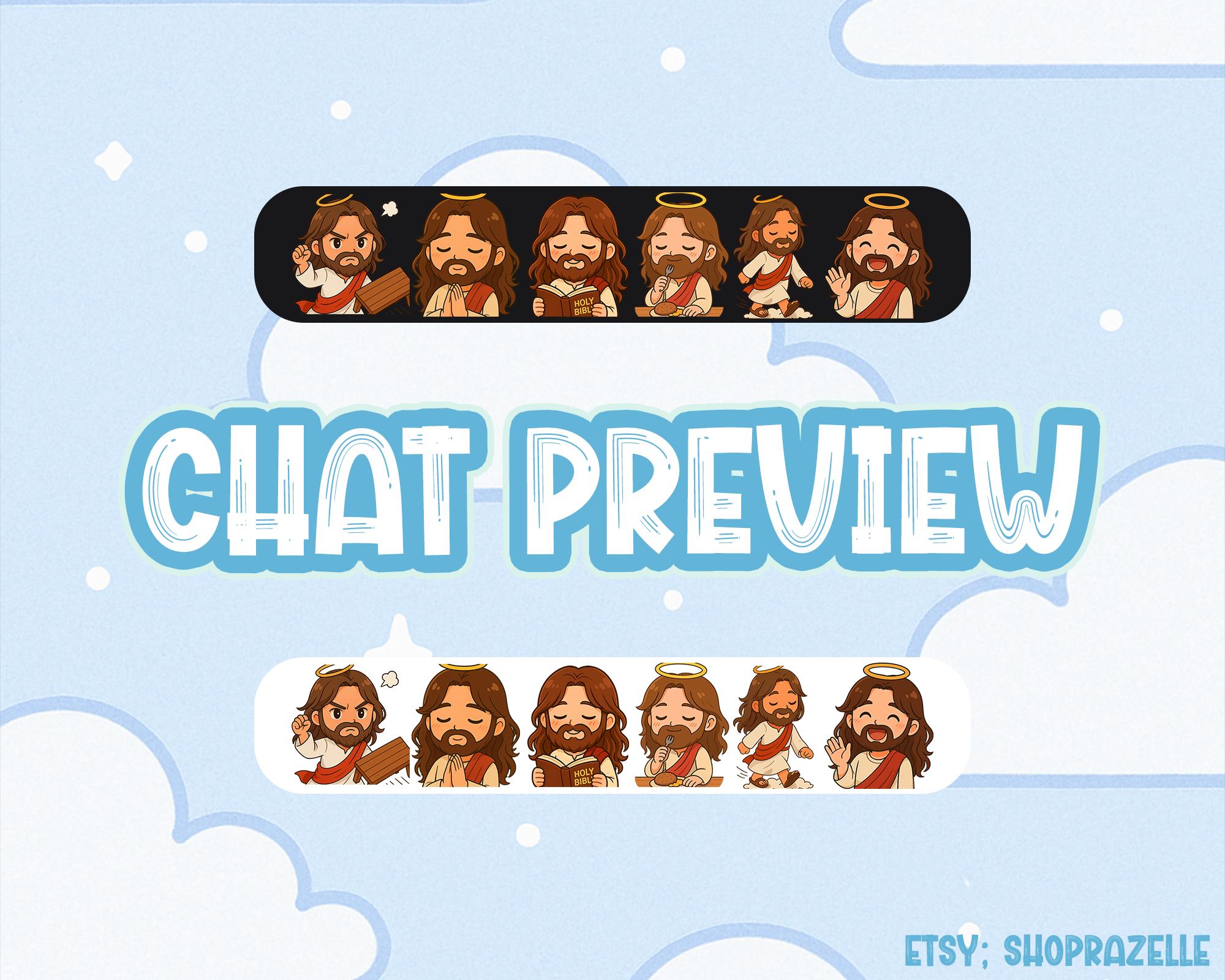 Jesus Christ Twitch Emotes | Cute Chibi Christian Emote Pack | Discord ...