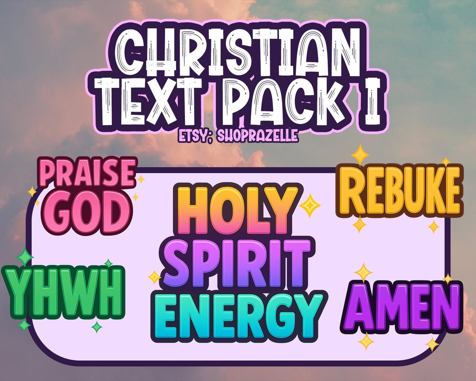 Christian Text Emote Pack | Praise God, Holy Spirit, Amen, YHWH, Rebuke ...