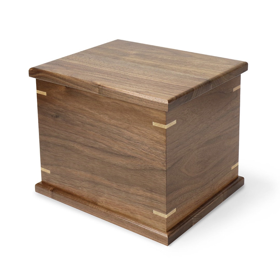 Companion Human Cremation Urn- Black Walnut Wood Urn - Burial Box ...