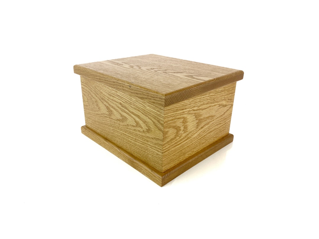 Red Oak Simple Cremation Urn - Handmade Wooden Cremation Urn - Moderns ...