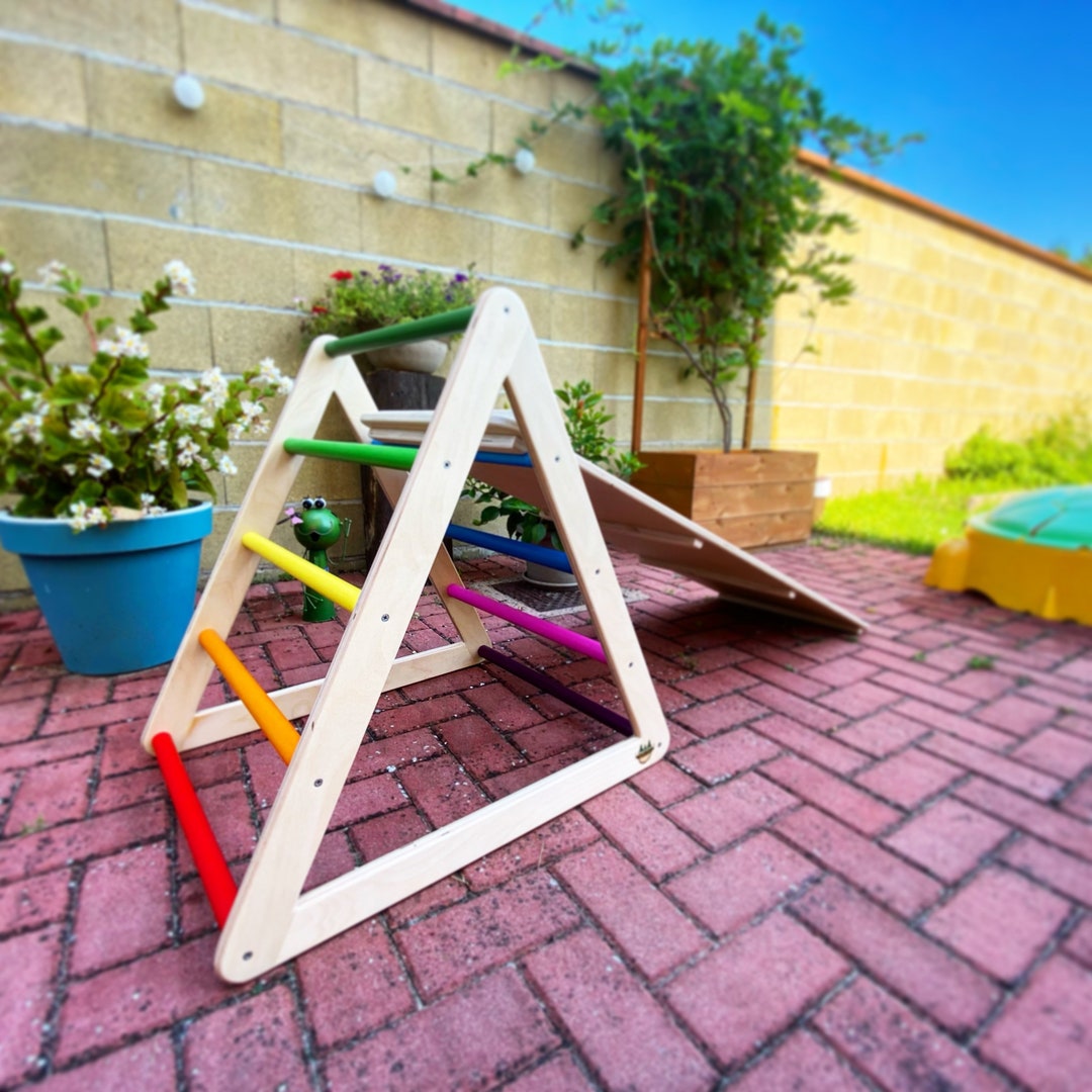 Pikler Triangle With Ramp Rainbow Version - Etsy