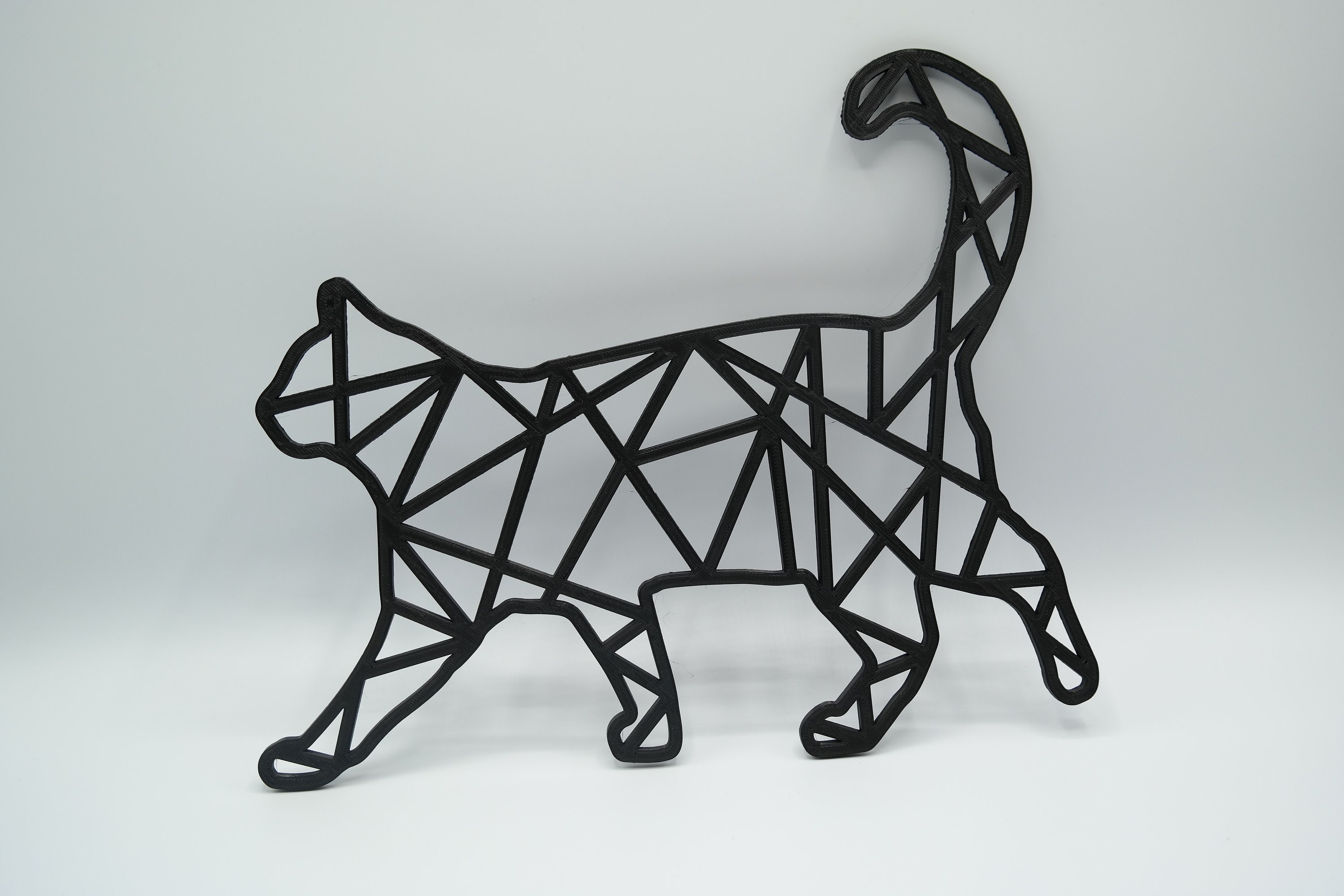 Geometric Shape Cat wall art 3d printed Cat Wall Decor | Etsy