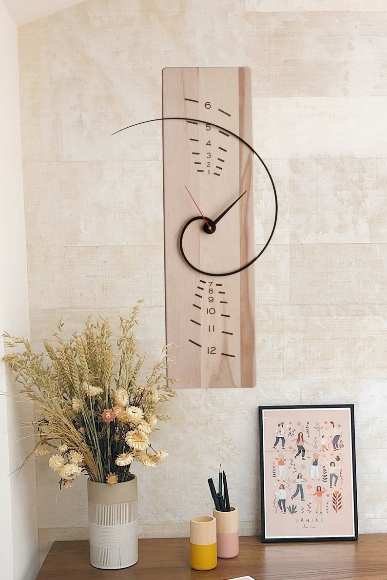 Fibonacci Clock Wood Clocks for Wall Cool Clock Modern Wall - Etsy