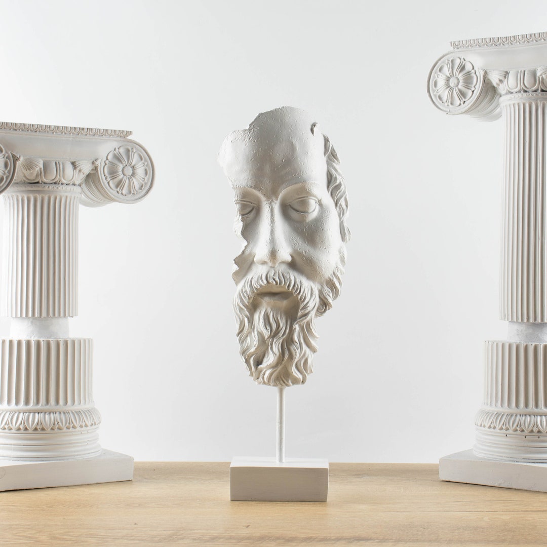 Large Greek Socrates Statue 14, White Face Statue, Ancient Greek ...