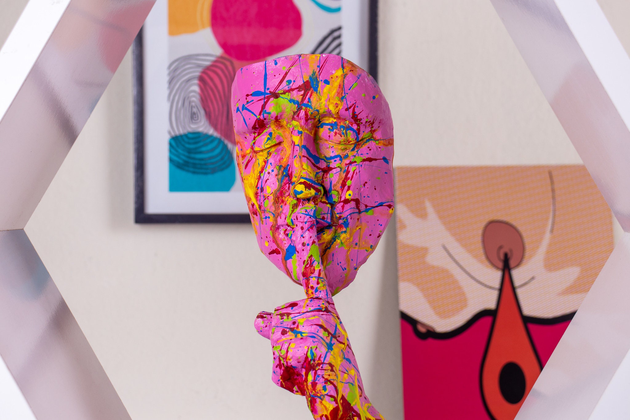 Indie Room Decorabstract Mask Sculpturemodern Art Table - Etsy