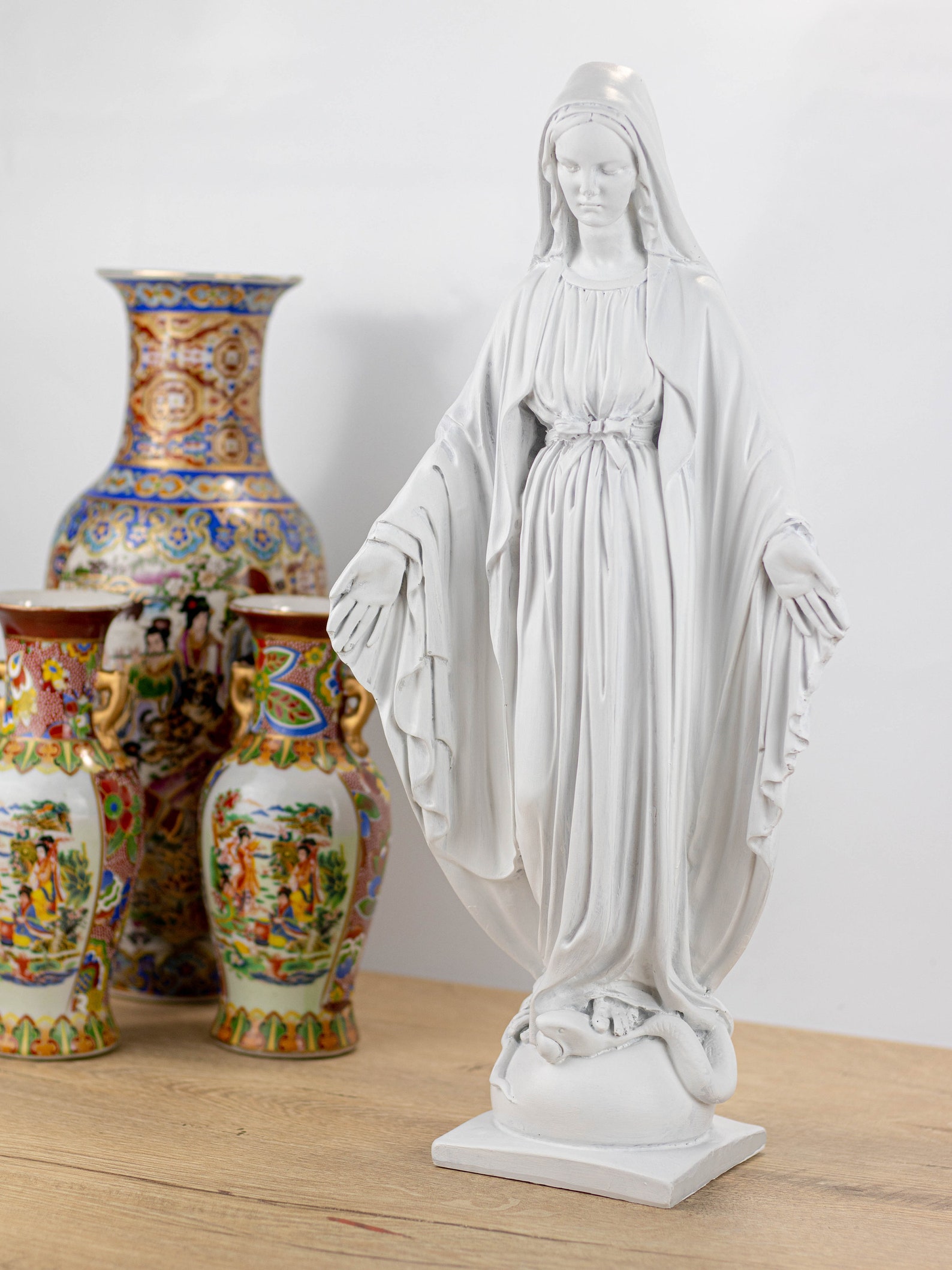 Virgin Mary Statuethe Virgin Lady Sculpturecatholic Gifts - Etsy