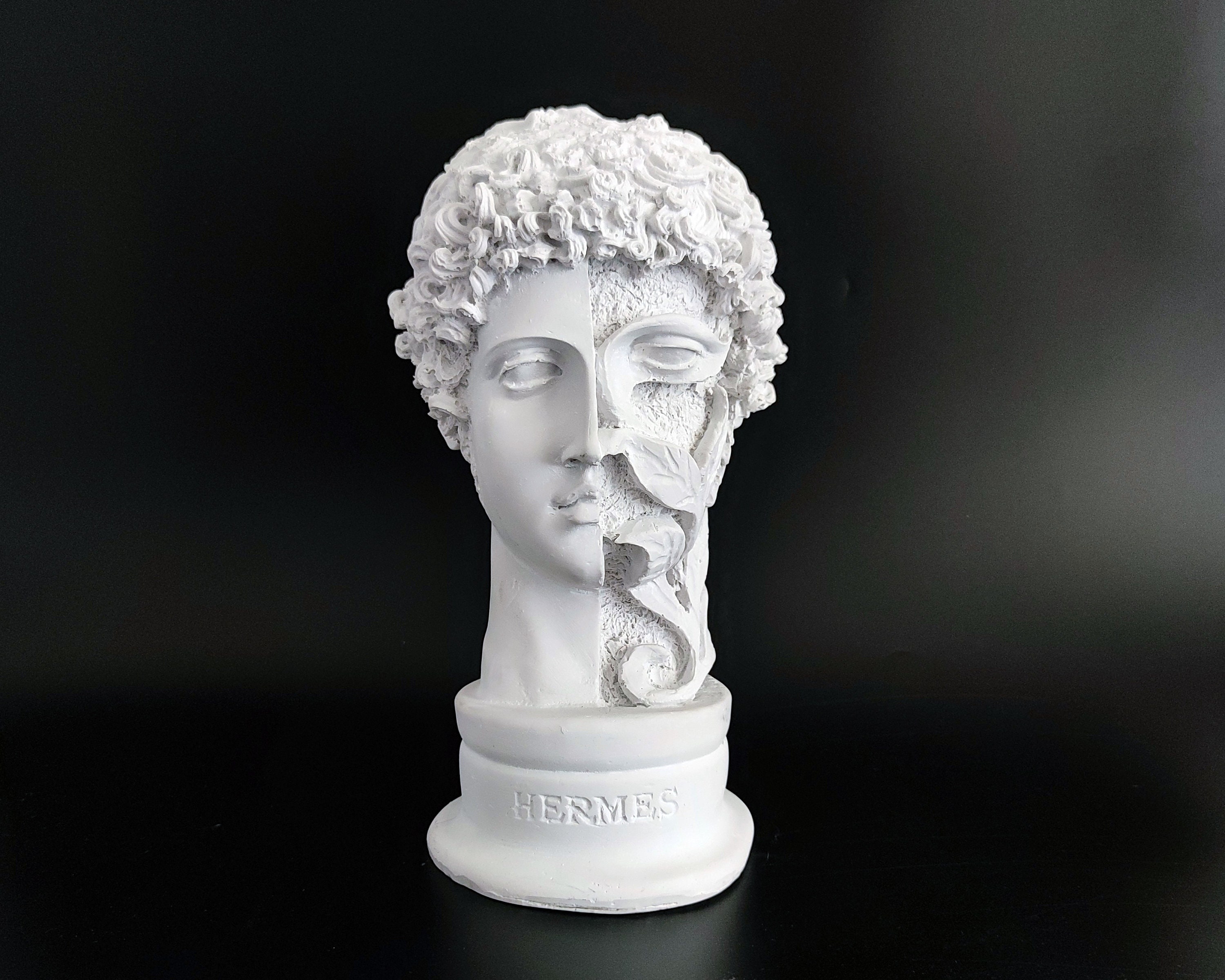 Hermes Bust Leaf Face Sculpture Abstract Roma Ancient Greek Statues Art ...