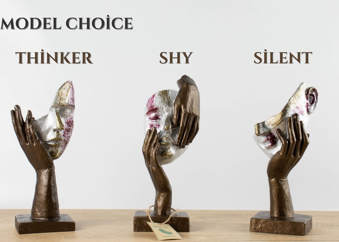 Abstract Unique Set Sculpturehand Signs Woman Figure Face - Etsy