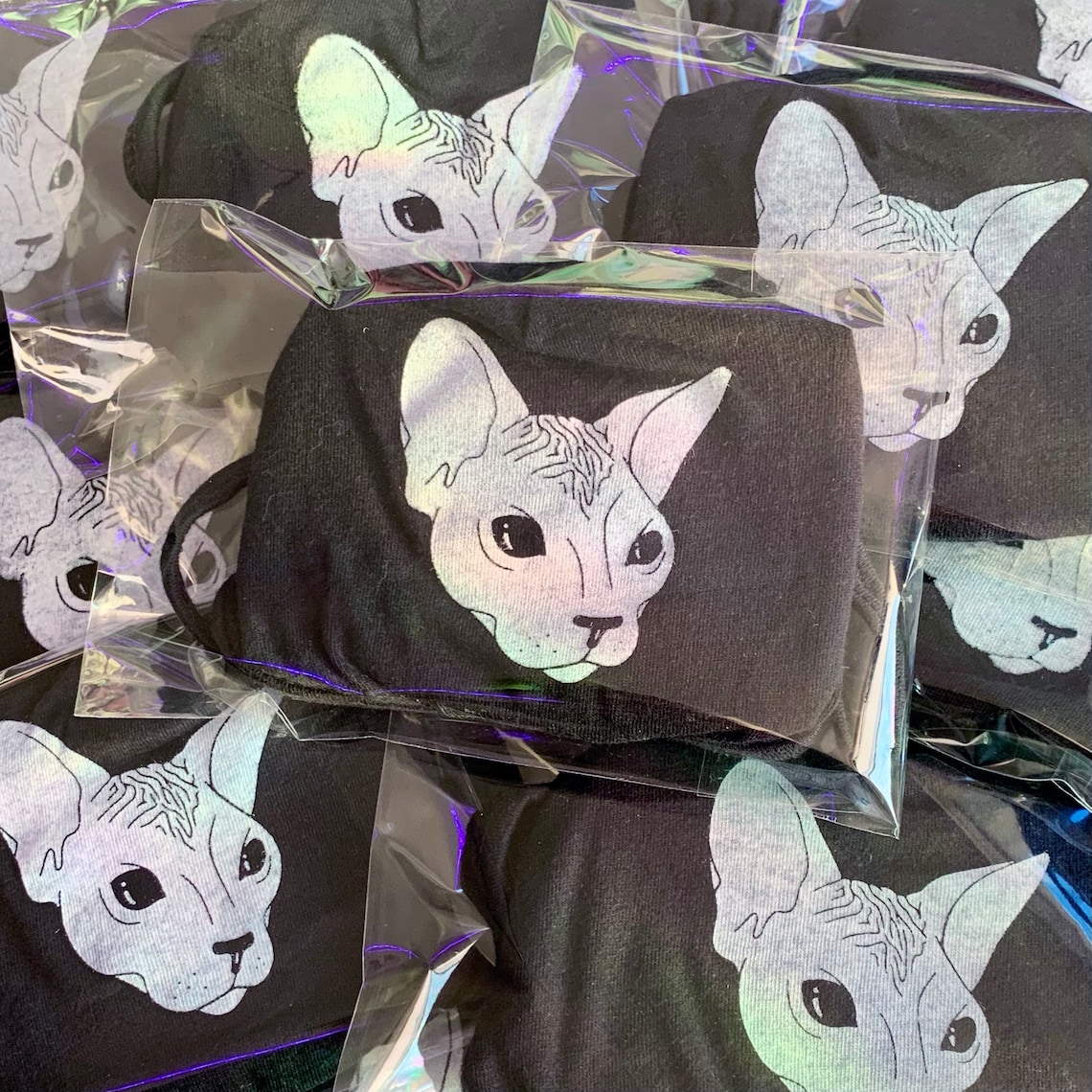 SPHYNX CAT MASK screen Printed by Hand - Etsy