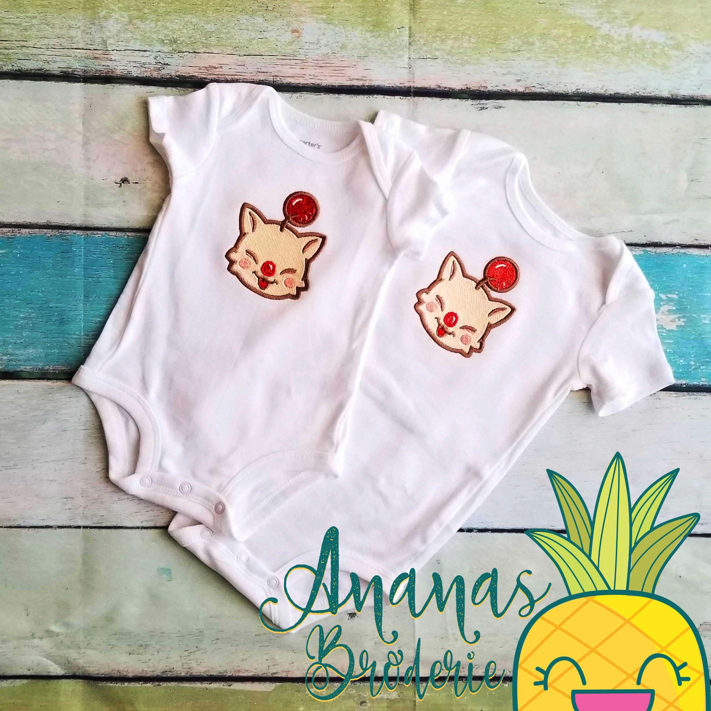 Final Fantasy Moogle Embroidery Bodysuit. Baby Girl/boy - Etsy